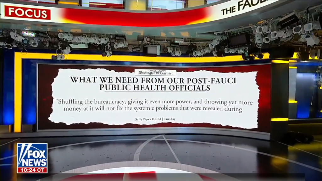 PRI's Sally Pipes Quoted on Fox News Show, Faulkner Focus, on "What We ...